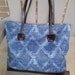 Blue Chevron Tote Shoulder Bag, Blue Weekender Tote, Blue Dot Travel ...