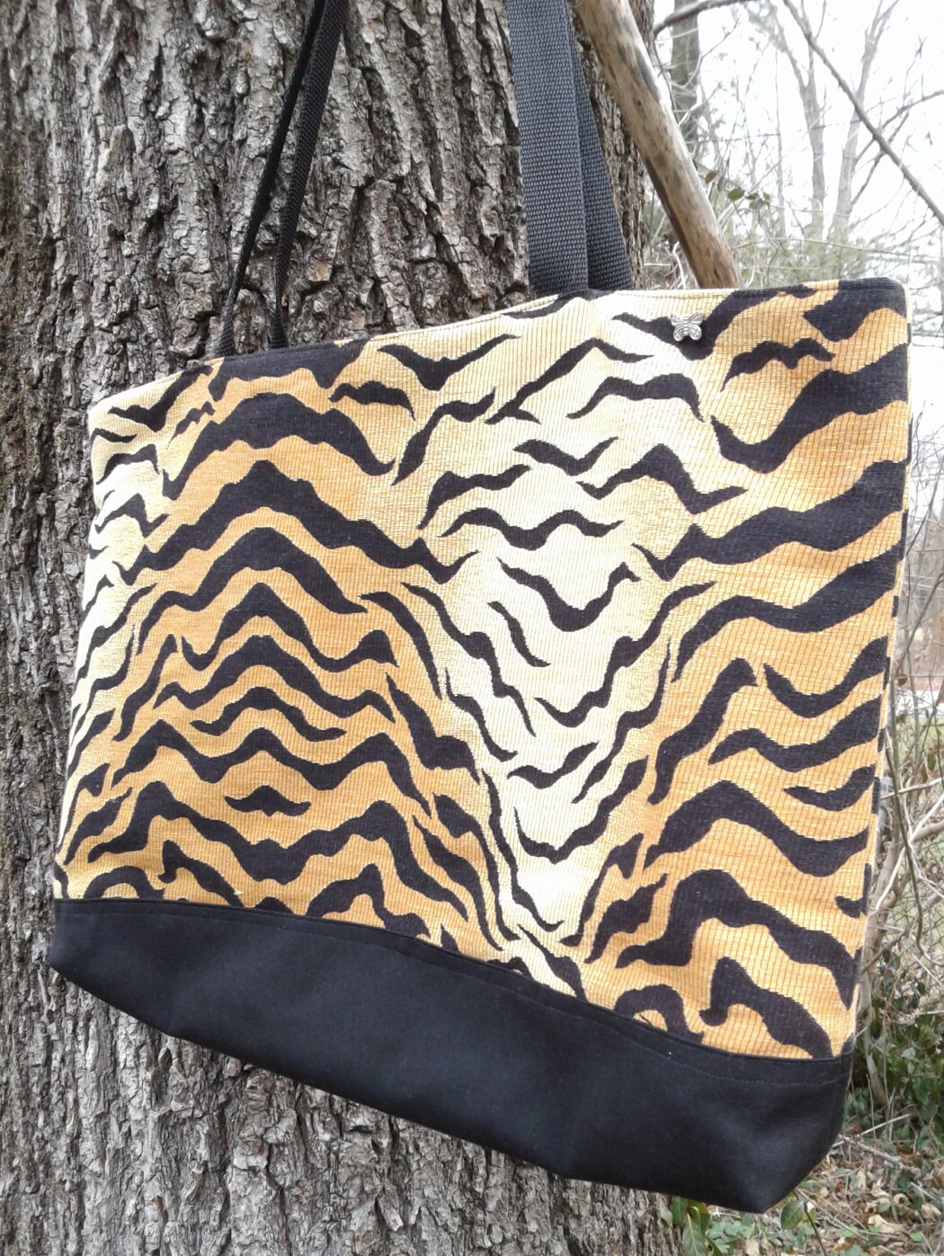 Tiger Tote Bag, Tiger Market Tote, Tiger Bag, Animal Print Tote, Bag ...