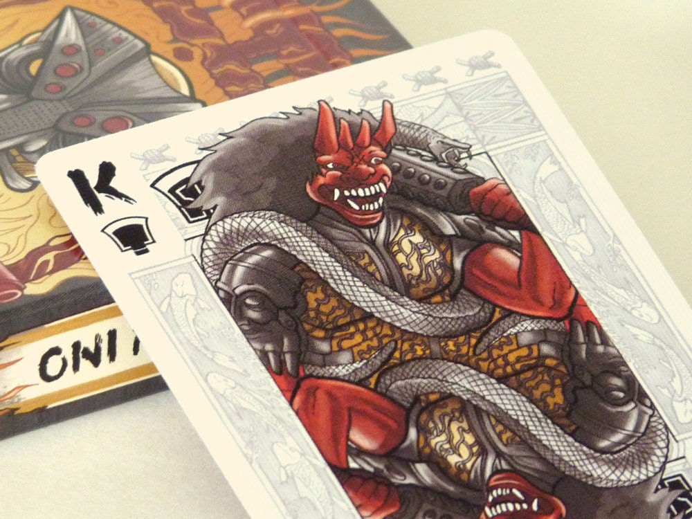 Oni Playing Cards + “wealth & Fortune” Poker Chip - Etsy