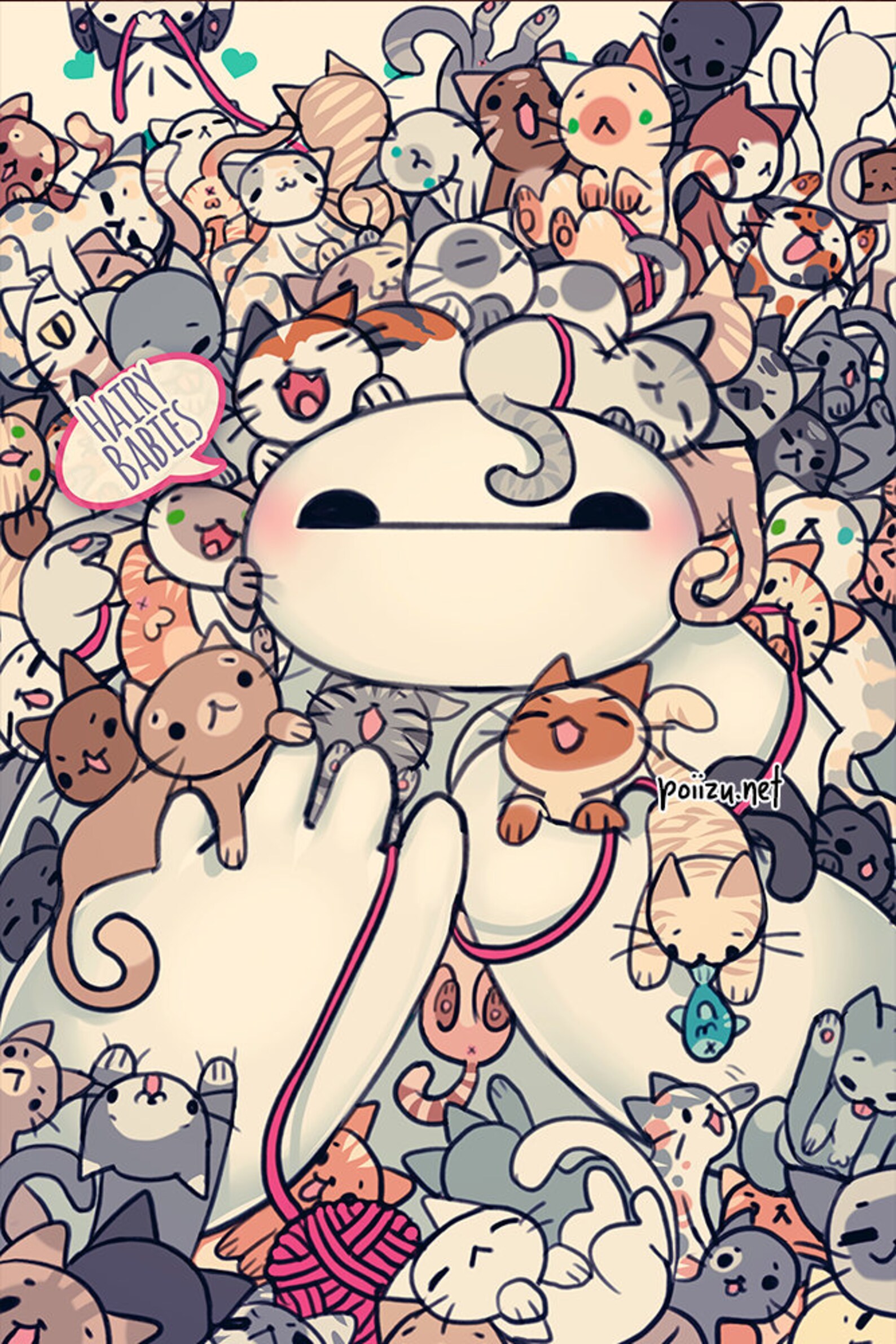 Hairy Babies Baymax Cats Kitties Kitten wall Art - Etsy