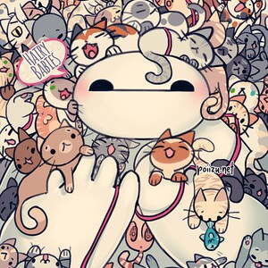 Hairy Babies Baymax | Cats | Kitties | Kitten |wall Art| Poster | Print ...