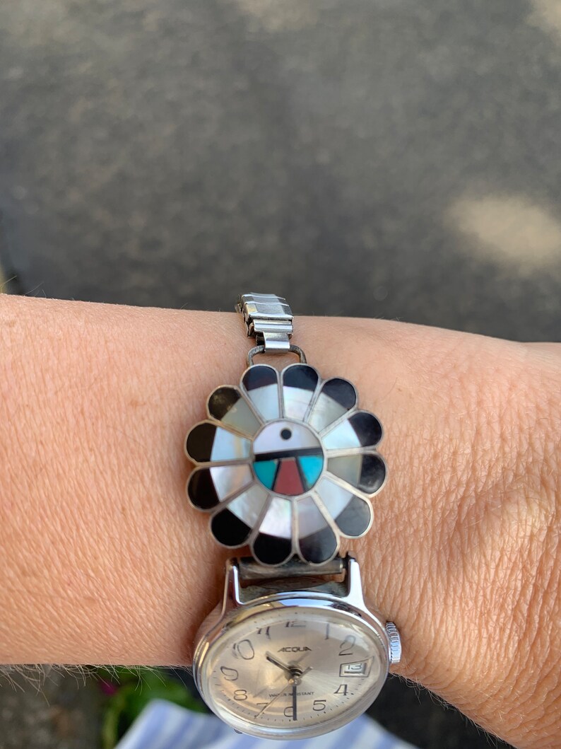 Zuni Sunface Flower Handmade Vintage Watch - Etsy