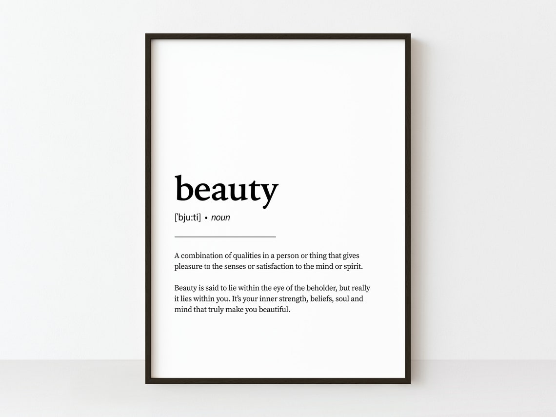 Beauty Definition Print, Printable Wall Art, Beauty Quote Wall Art ...