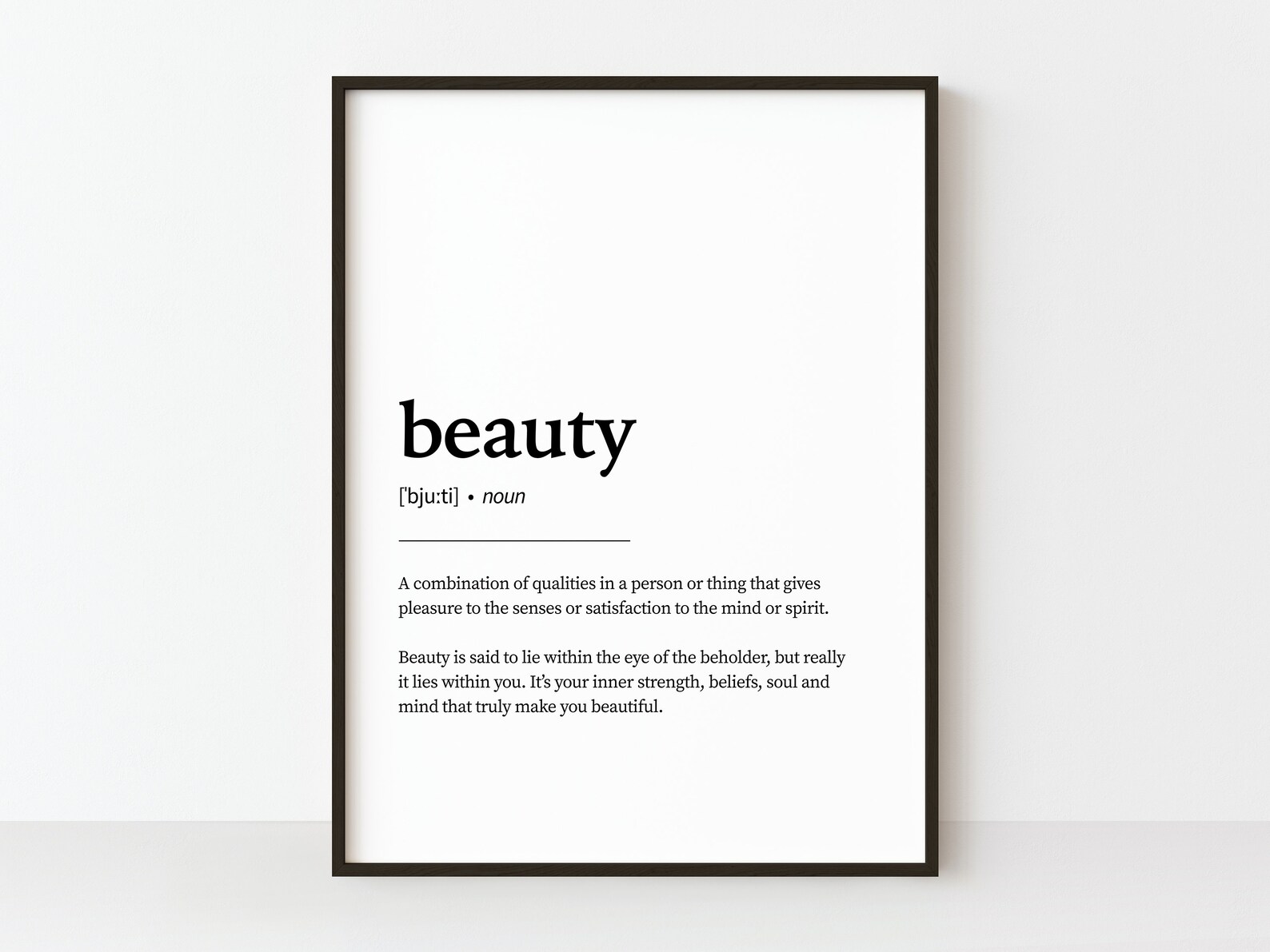 Beauty Definition Print Printable Wall Art Beauty Quote Wall | Etsy