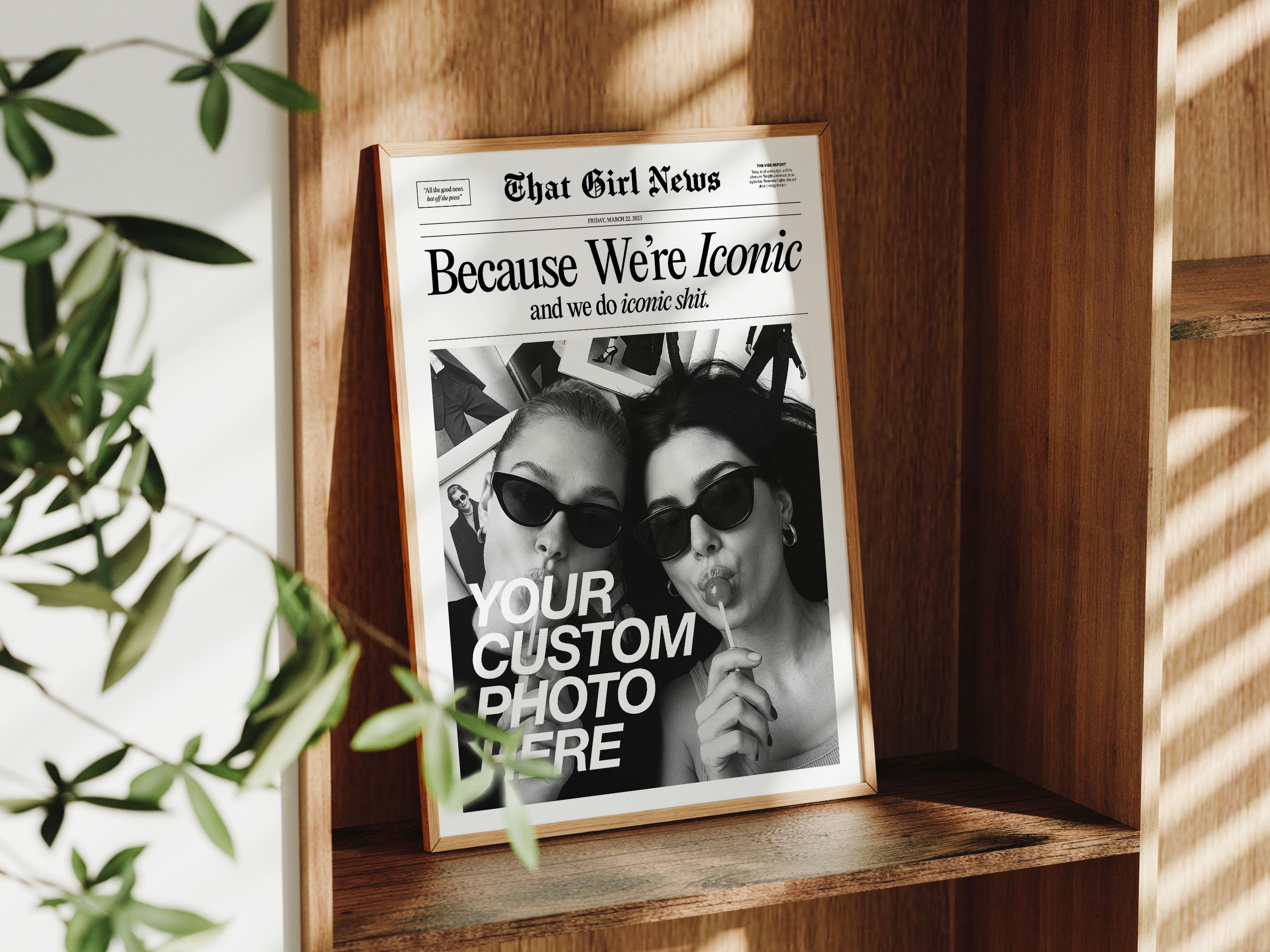 PERSONALIZED Newspaper Print, Custom College Dorm Poster, Roommates ...