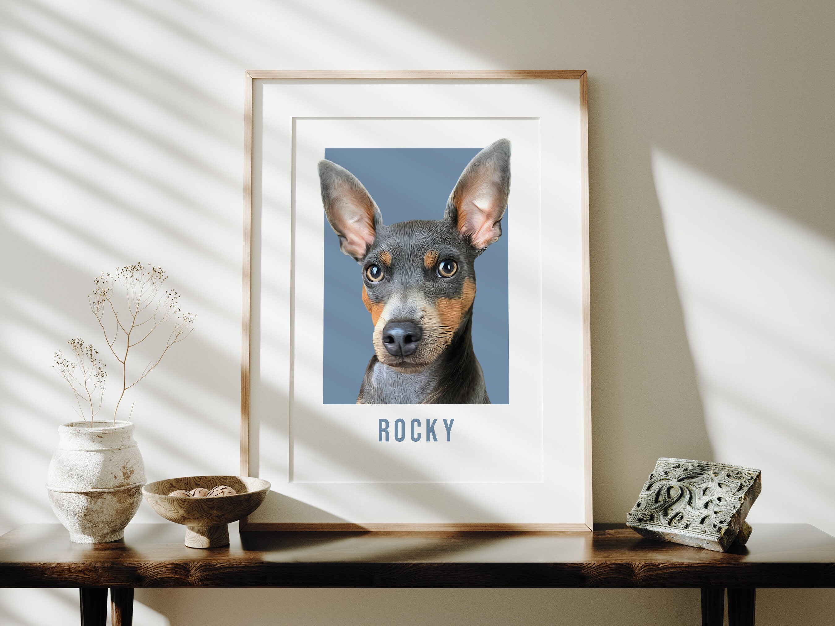 Custom Pet Portrait, Personalised Dog Portrait From Photo, Custom Cat ...