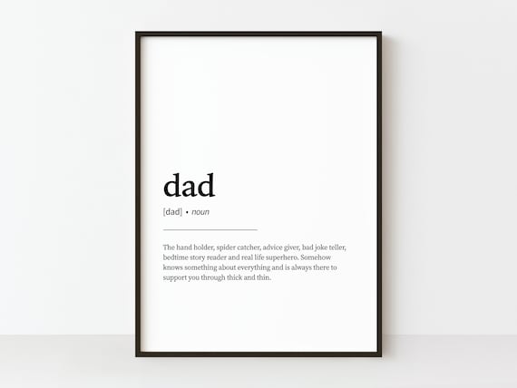 Dad Definition Print Dad Wall Art Funny Dad Quote Gift for | Etsy