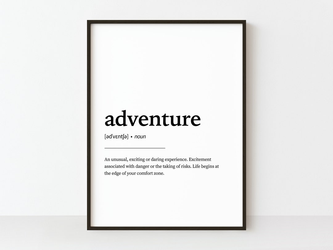 Adventure Definition Print, Office Decor, Printable Wall Art, Travel ...