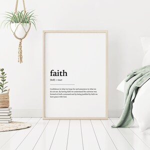 Faith Definition Print, Religious Wall Art, Faith Quote Print, Faith ...