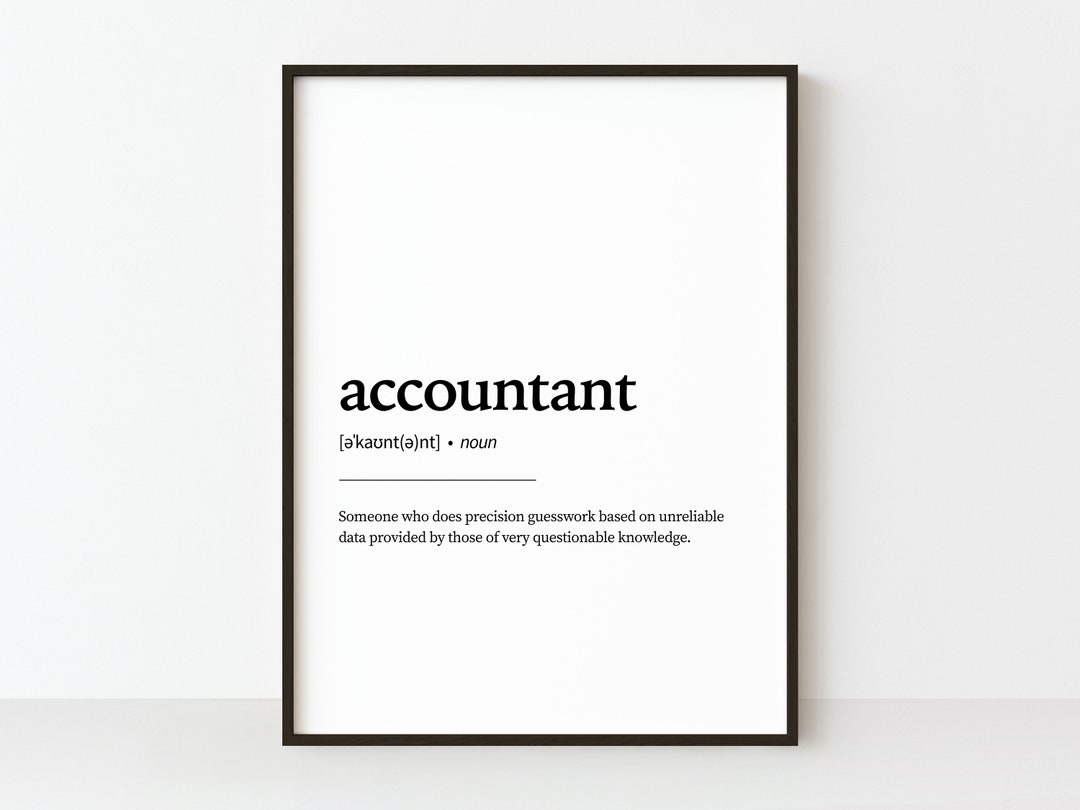 Accountant Definition Print, Office Decor, Office Wall Art, Accountant ...