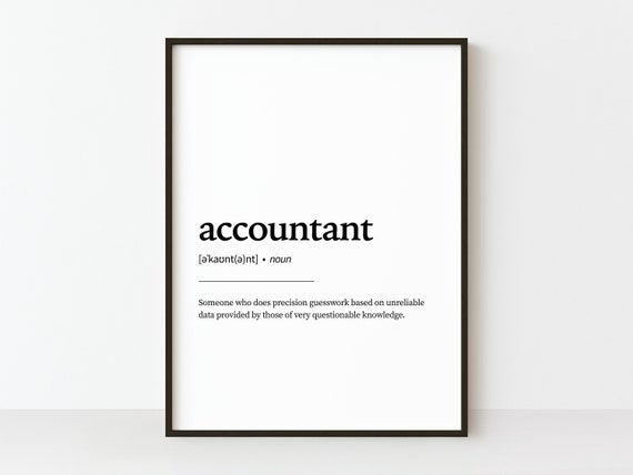 Accountant Definition Print Office Decor Office Wall Art | Etsy