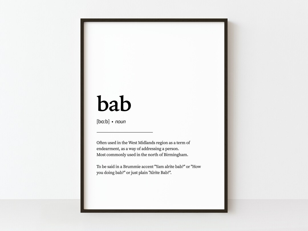 Bab Definition Print, Printable Wall Art, Minimal Wall Art, Bab Quote ...