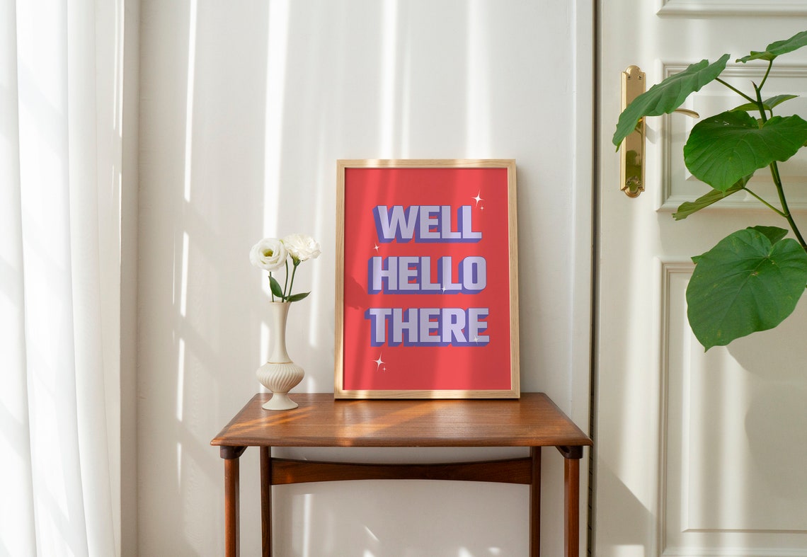 Well Hello There Downloadable Print Printable DIY Wall Art | Etsy New ...