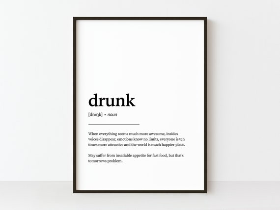 Drunk Definition Print Kitchen Wall Art Funny Home Decor - Etsy