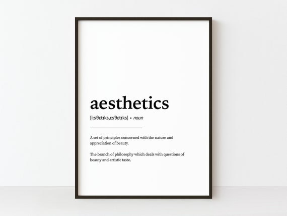 Aesthetics Definition Print Office Decor Printable Wall Art | Etsy