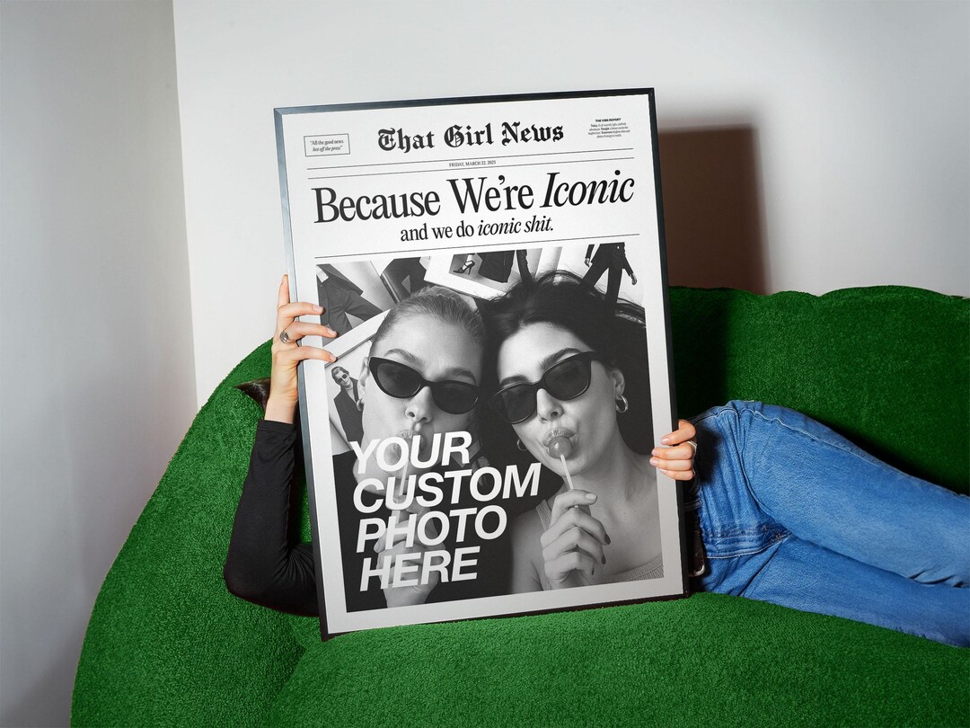 PERSONALIZED Newspaper Print, Custom College Dorm Poster, Roommates ...