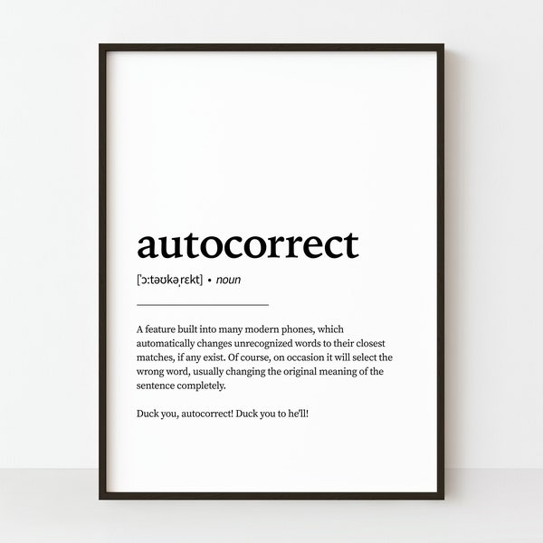 Autocorrect Wall Art - Etsy
