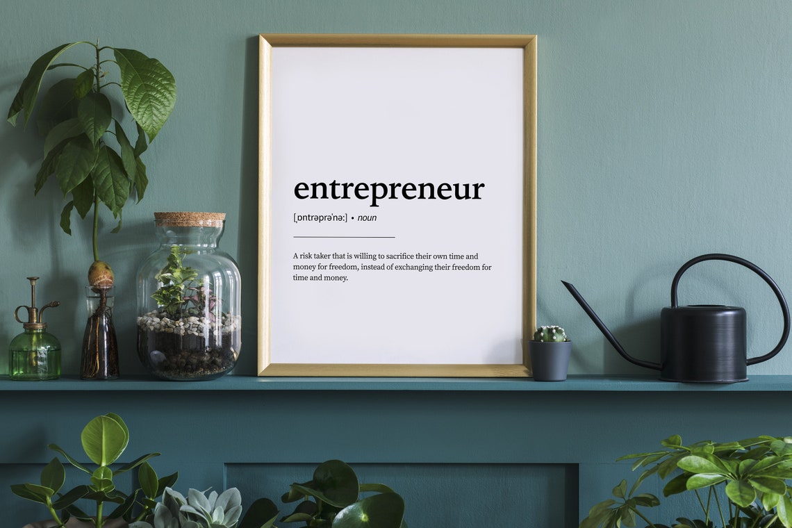 Entrepreneur Definition Print Office Wall Art Funny Home - Etsy