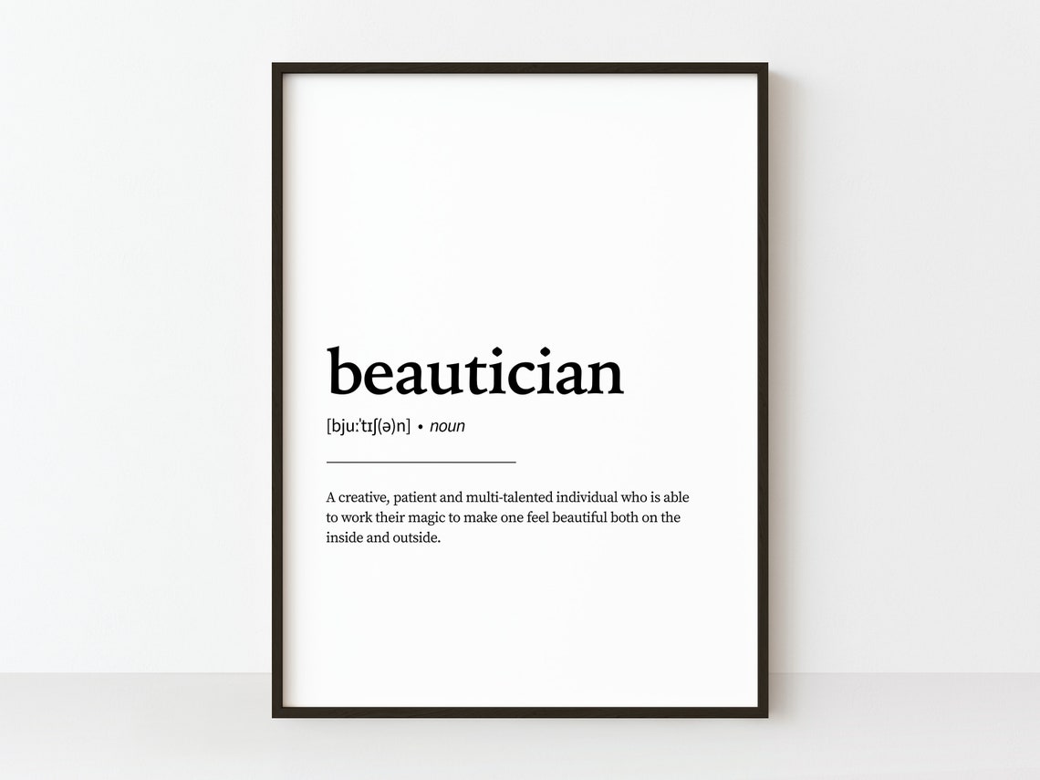 Beautician Definition Print Printable Wall Art Beautician | Etsy