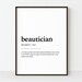 Beautician Definition Print, Printable Wall Art, Beautician Wall Art ...