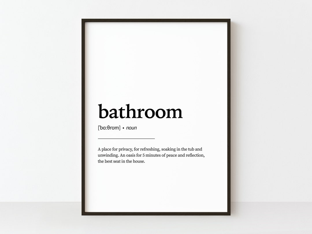 Bathroom Definition Print, Printable Wall Art, Bathroom Wall Art ...