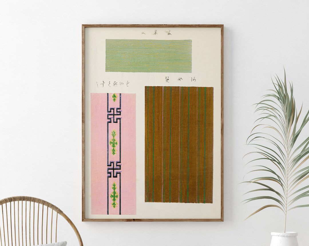 Traditional Japanese Woodblock Poster, Vintage Japanese Pattern Print ...