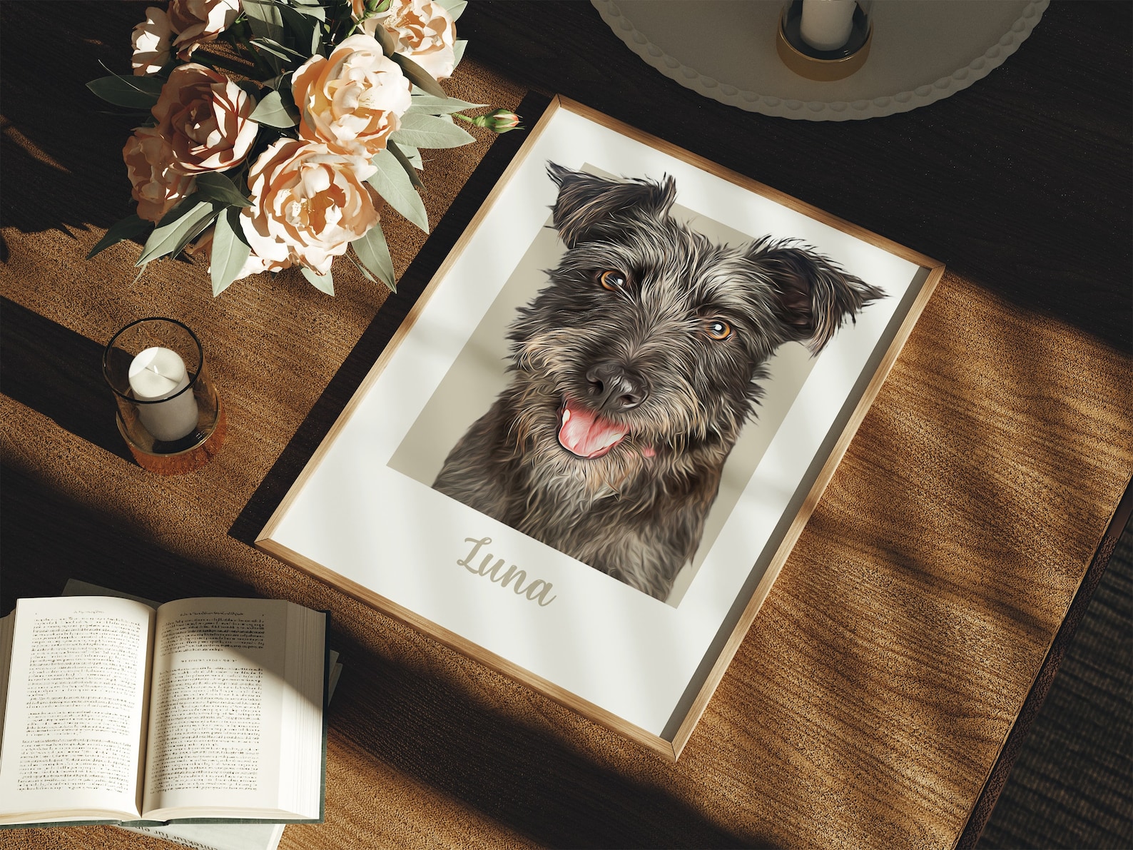 Custom Pet Portrait, Personalised Dog Portrait From Photo, Custom Cat ...