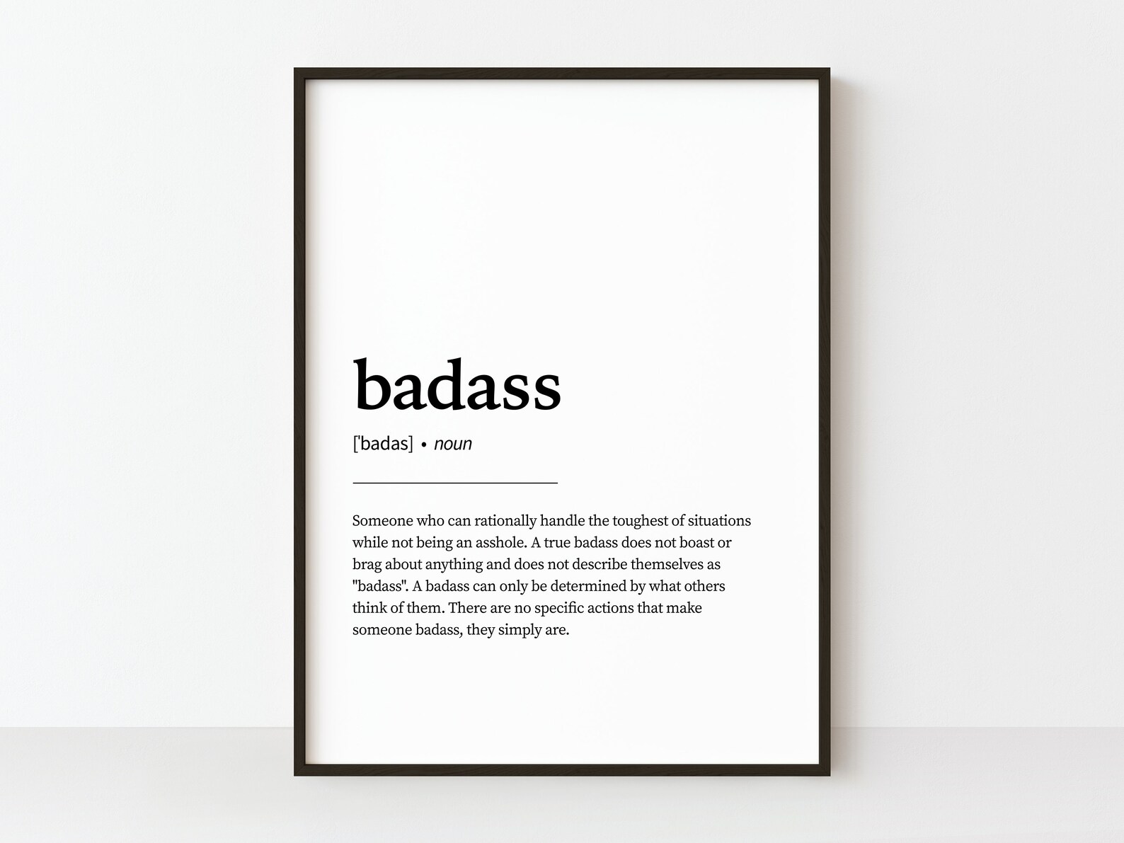 Badass Definition Print Printable Wall Art Minimal Wall Art | Etsy