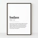 Badass Definition Print, Printable Wall Art, Minimal Wall Art, Badass ...