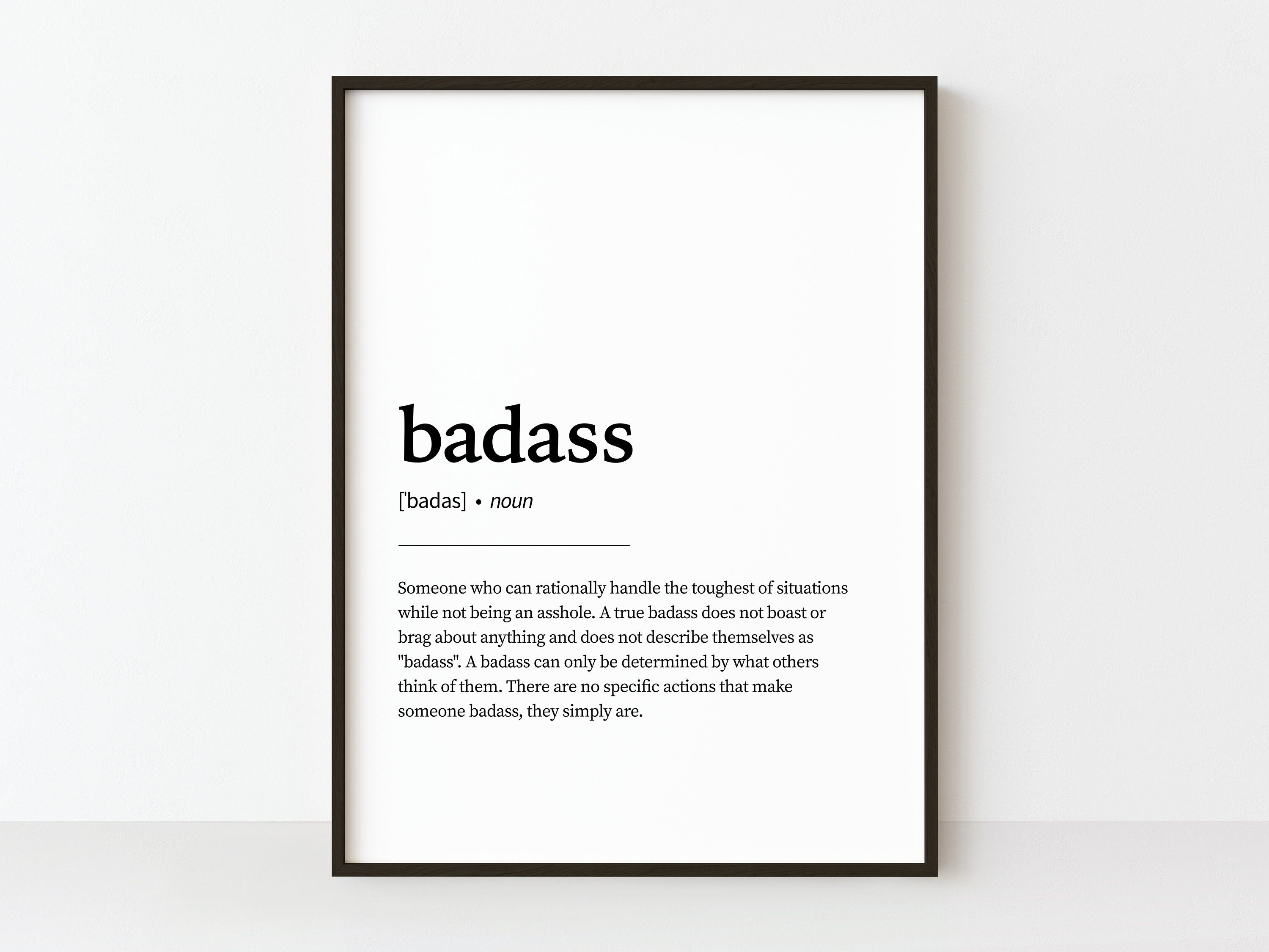 Badass Definition Print, Printable Wall Art, Minimal Wall Art, Badass ...