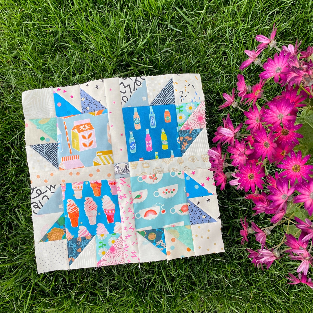 Charm Pack Bear Paw Quilt Block Pattern - PDF Download - Quilt Block ...