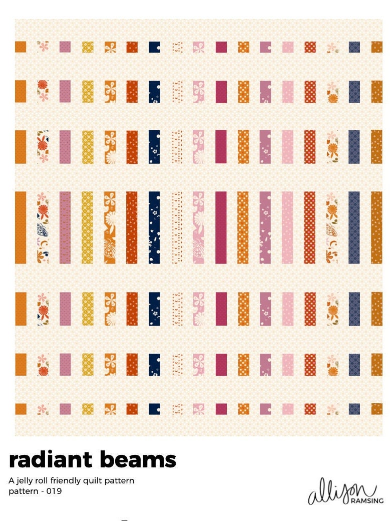 Radiant Beams Quilt Pattern - PDF Download - Jelly Roll Quilt Pattern ...
