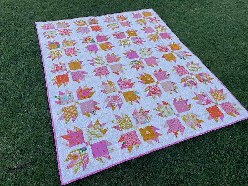 Charm Pack Bear Paw Quilt Pattern - PDF Download - Charm Pack Pattern ...