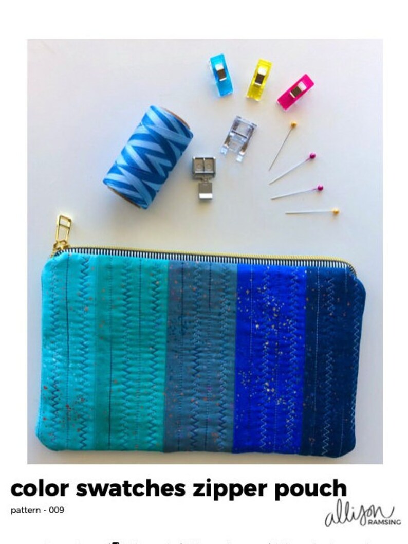 Color Swatches Zipper Pouch Pattern - PDF Download - Quilted Zipper ...
