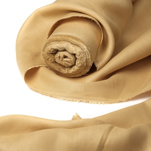 Natural Linen Gold Fabric by the Yard, 100% Pure Linen Fabrics in ...