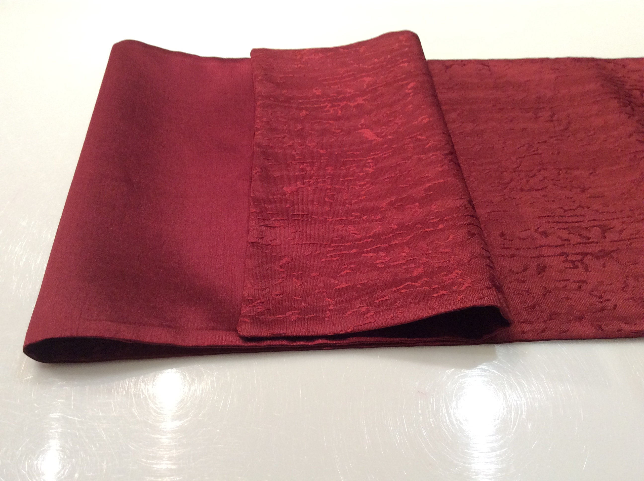 Cinnamon Color Satin Blend Table Runner Reversible | Dining Table ...