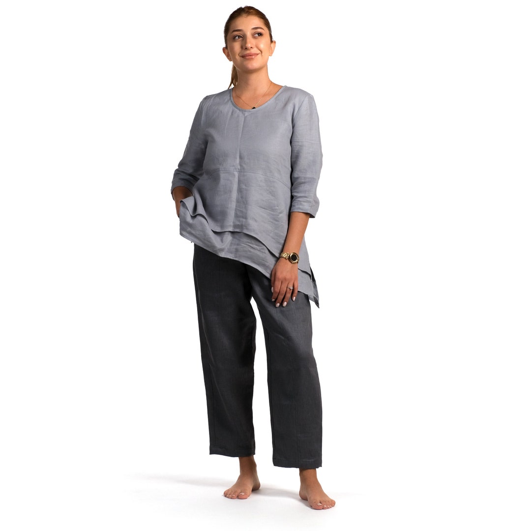 Linen Set Womens Clothing in Various Colors, Linen Joggers With Pockets ...