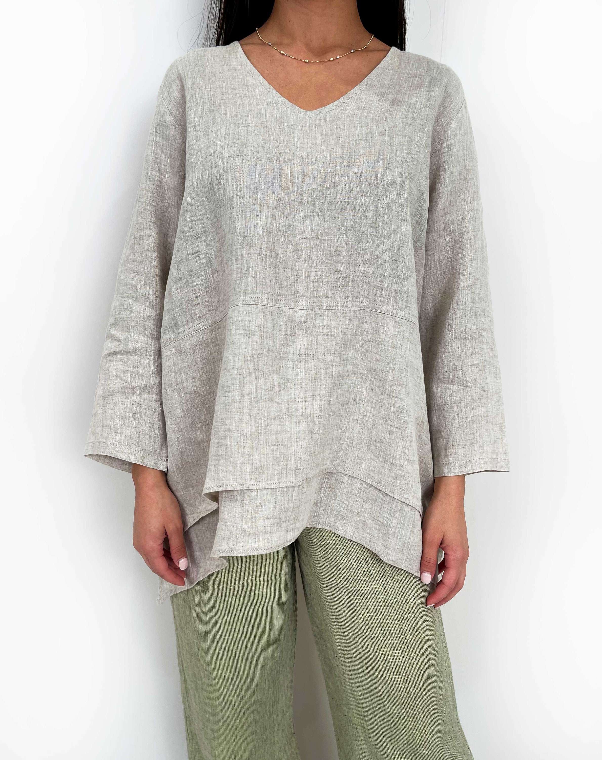 Natural Loose Linen Top, Handmade Clothing for Women, Natural Flax ...