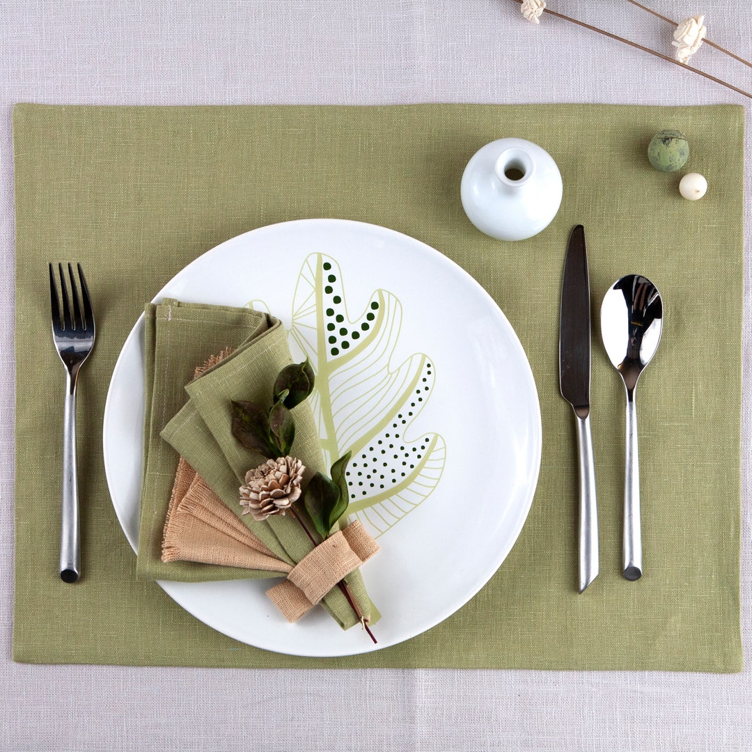 Square Cute Linen Luxury Modern Table Linen Placemats, Placemats Set of ...