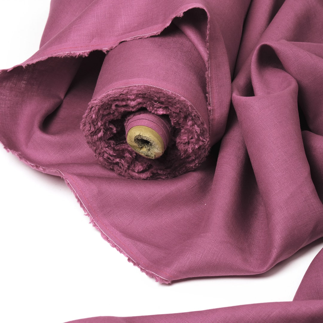 Plum Linen Fabric by the Yard, 100% Pure Linen Fabrics in Colors, Eco ...