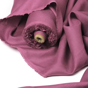 Plum Linen Fabric by the Yard, 100% Pure Linen Fabrics in Colors, Eco ...