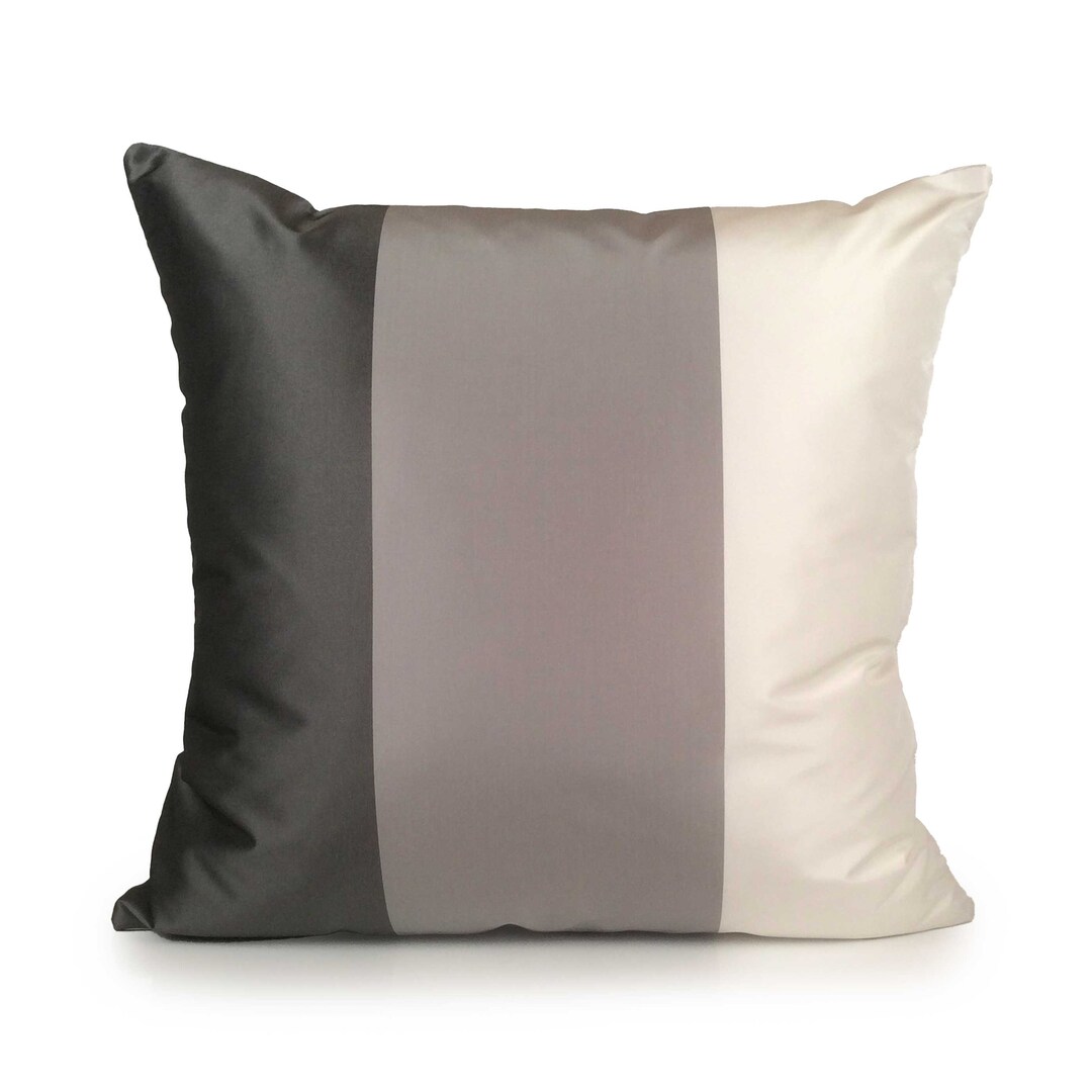 Charcoal, Light Grey, White Pillow, Custom Decorative Throw Pillow ...