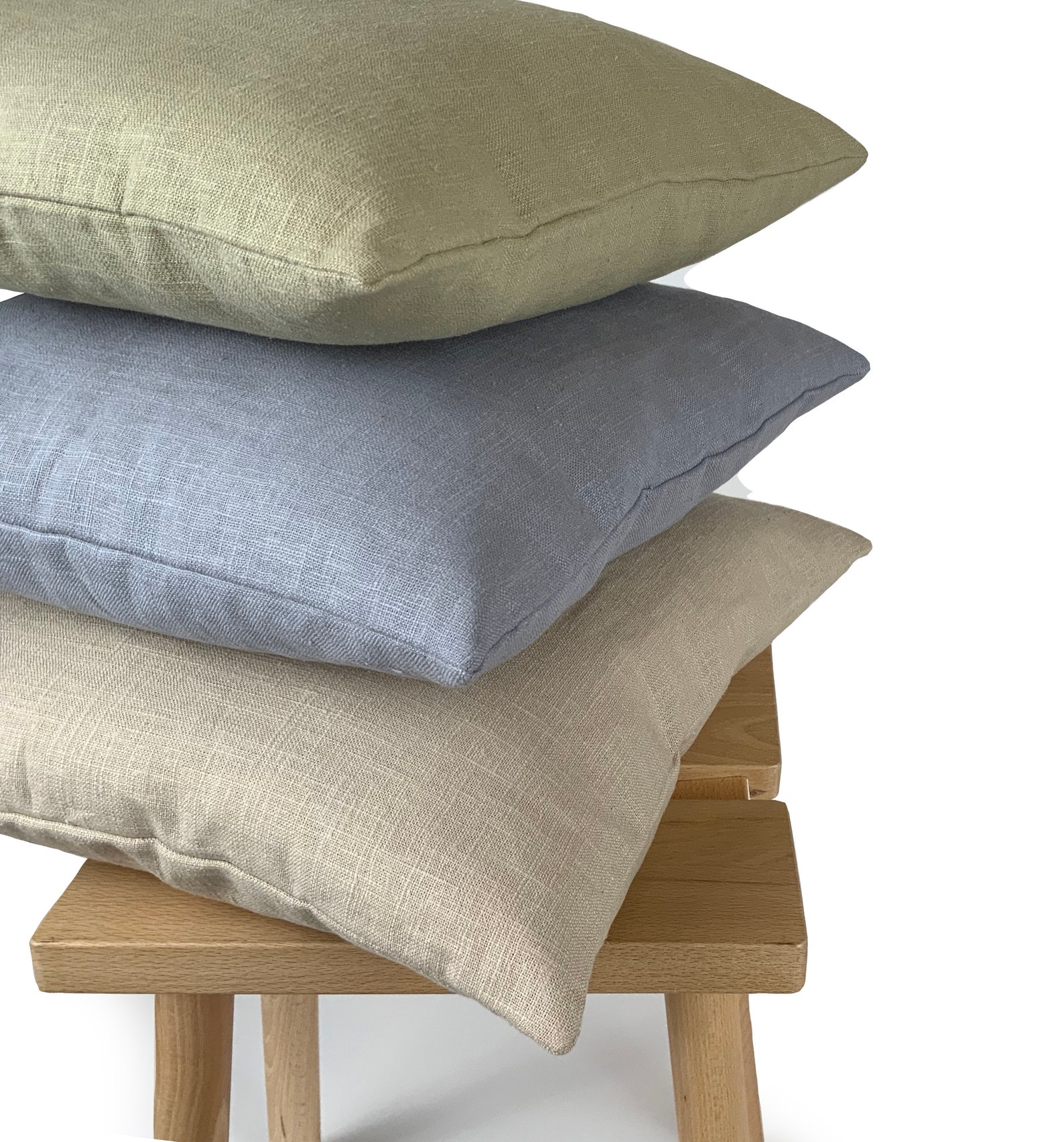 Multi-color Linen Decorative Pillow Cover, Natural Linen Pillowcases ...