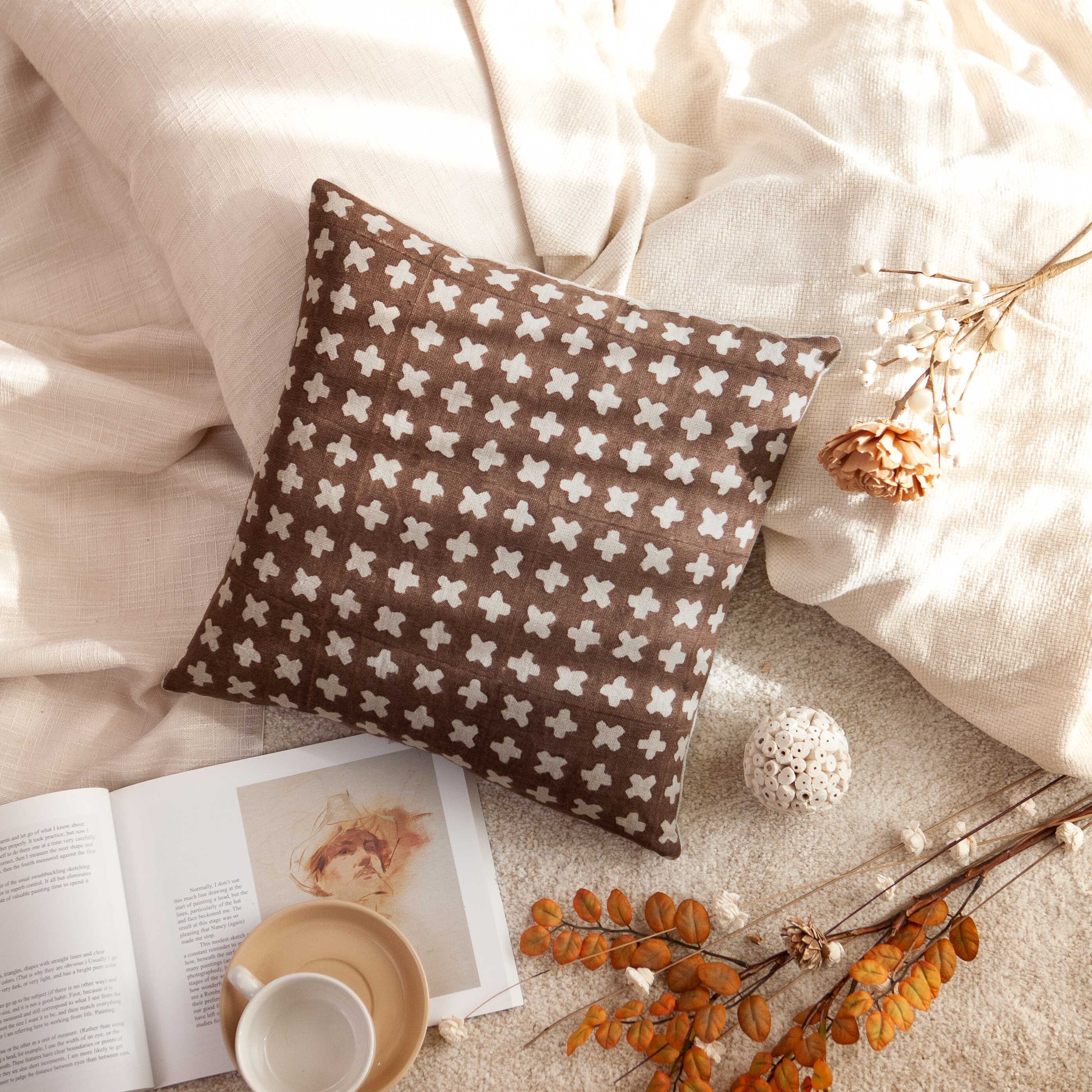 Bastideaux Bogo in Coffee Linen Pillow Cover, Decorative Designer ...
