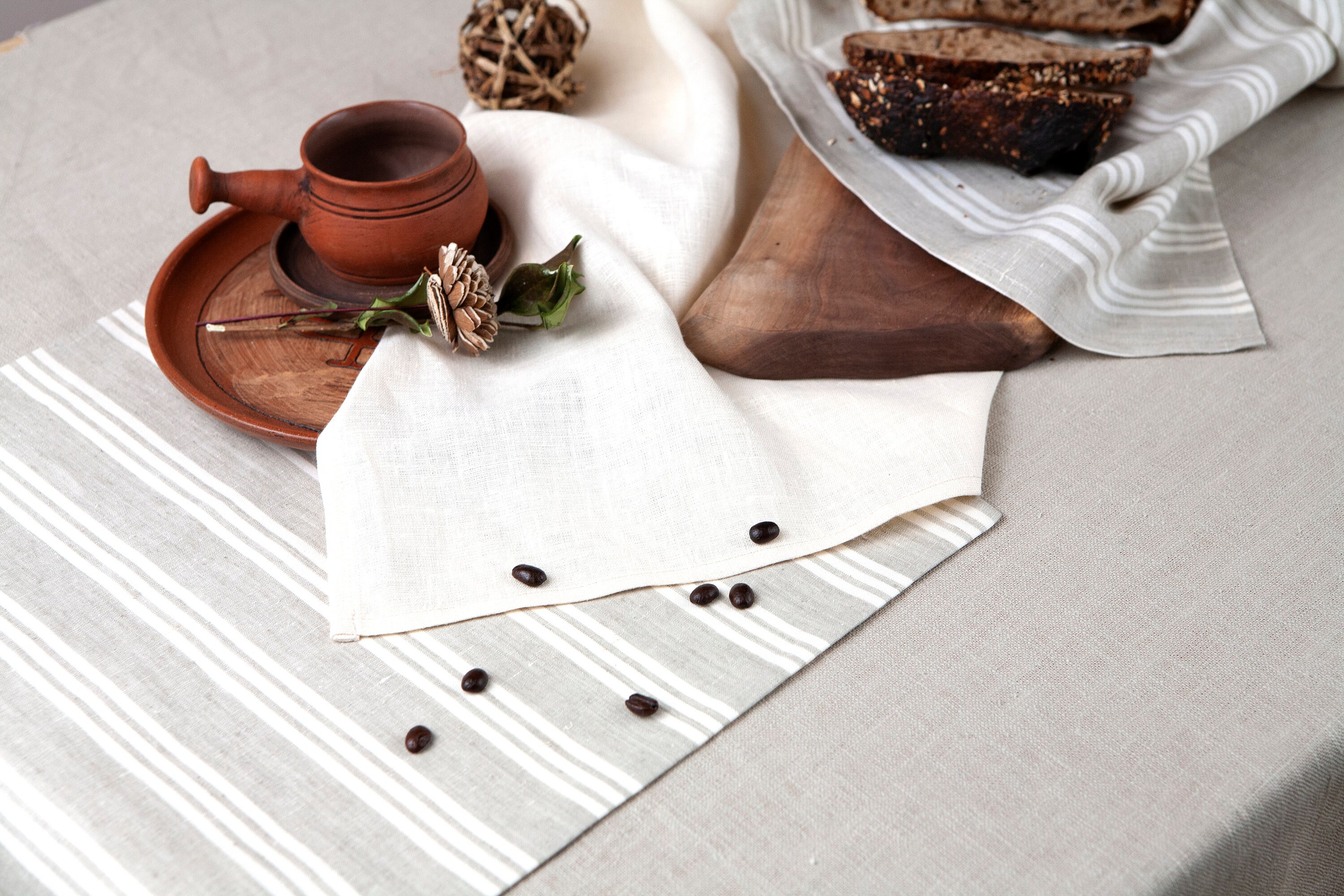 100% Linen Table Runner, Handmade Washed Linen Table Runners, Multi ...