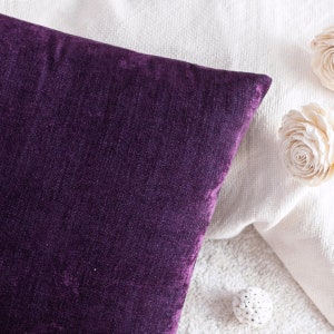 Dark Purple Plum Decorative Throw Pillow Cover, Boho Cushion Covers ...