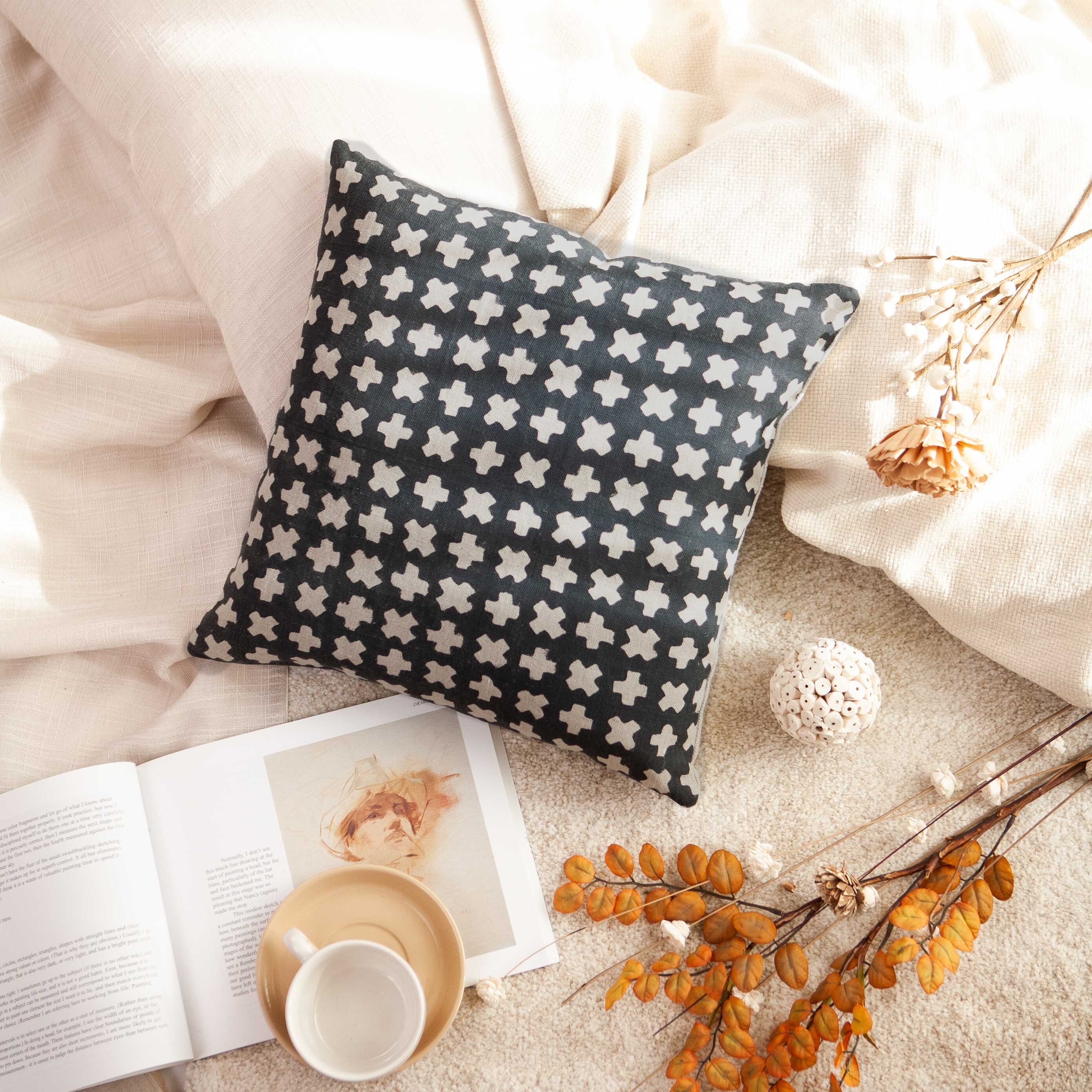 Bastideaux Bogo in Midnight, Decorative Designer Throw Pillow Covers ...