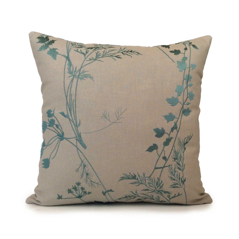 Turquoise Blue and Natural Pillow Throw Pillow Cover - Etsy