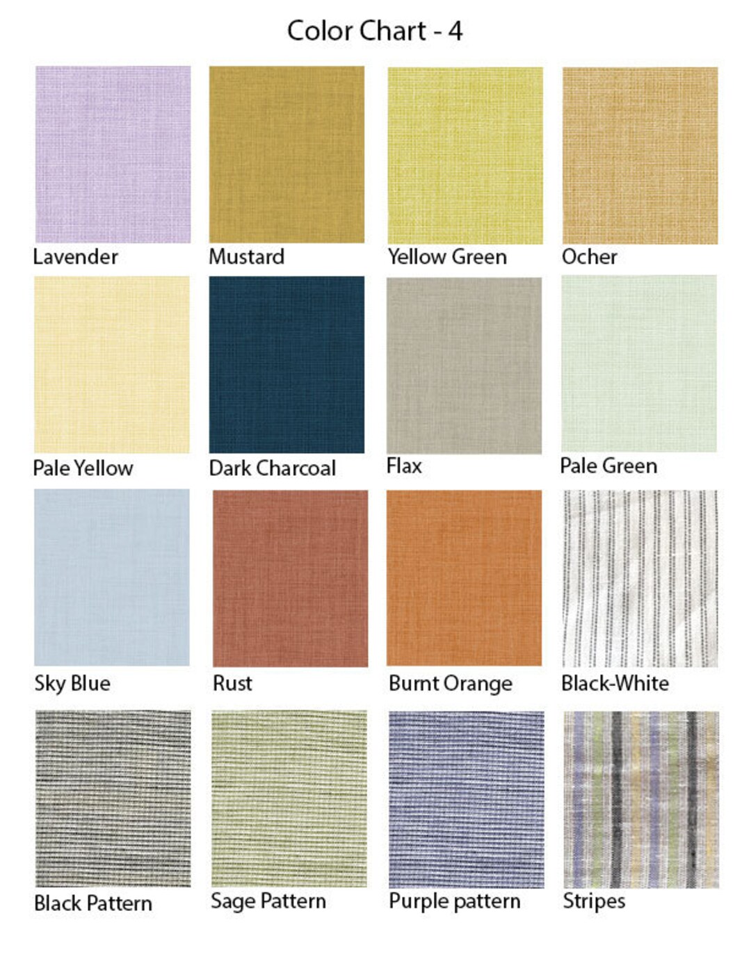 Natural Linen Yellow Green Fabric by the Yard, 100% Linen Fabrics in ...