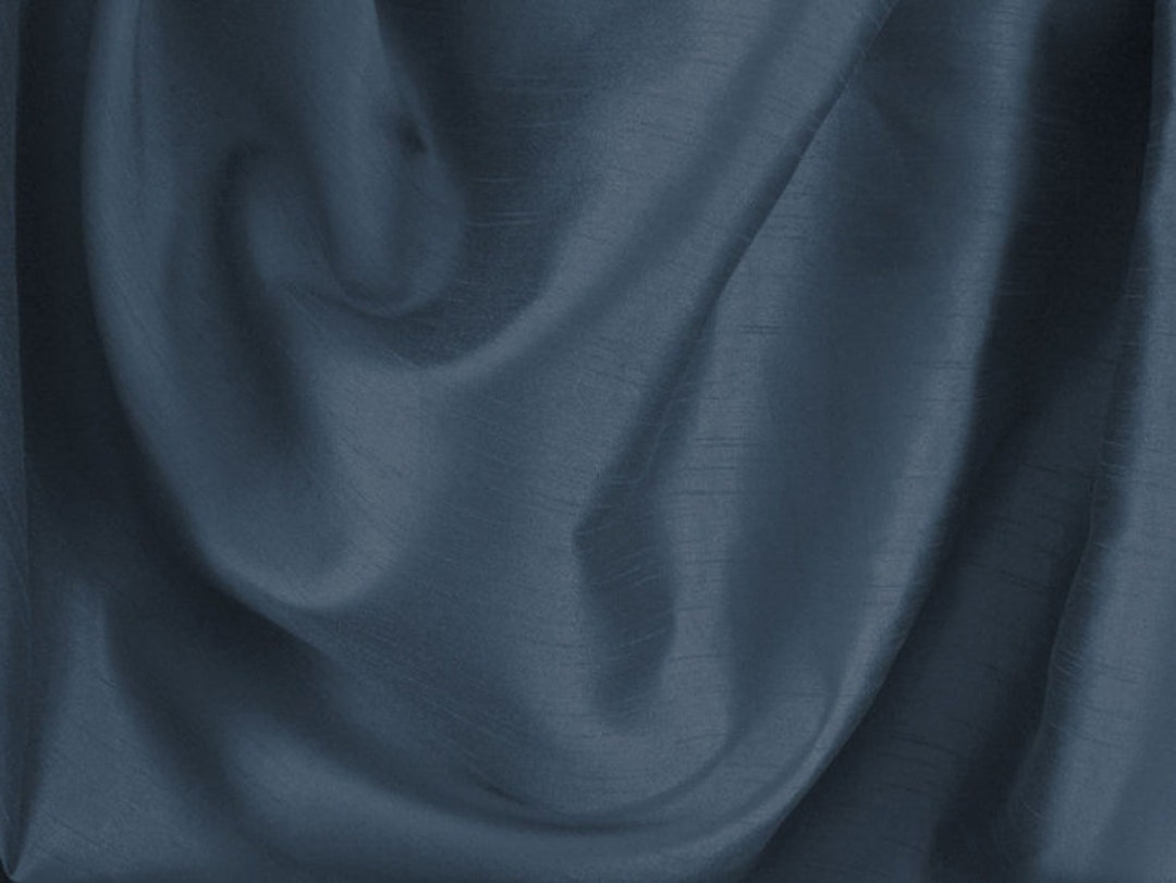 Midnight Blue Silk Fabric, Trending Multi Purpose Silk Blend Fabric ...